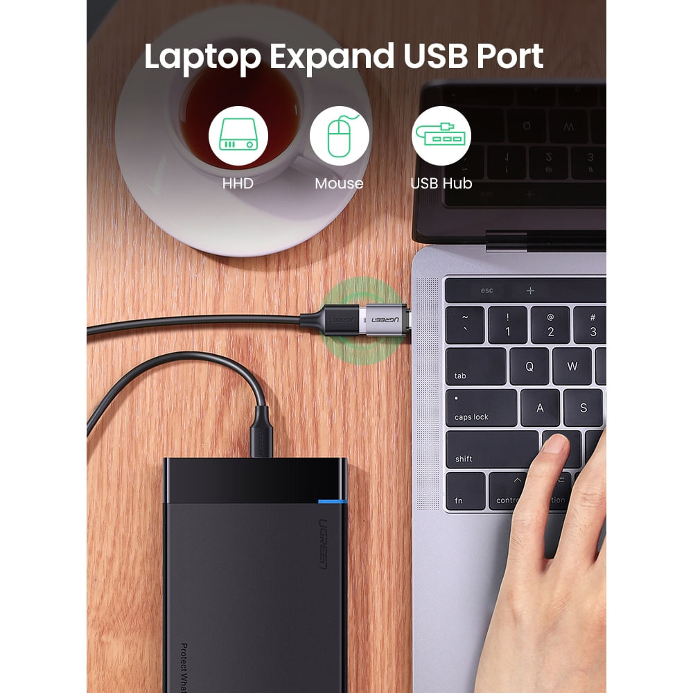ADAPTADOR M/H OTG USB-C 3.1 /USB-A 3.0 ALUMINIO SILVERUGREEN US270 ...