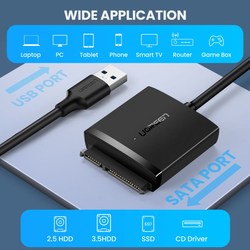 ADAPTADOR SATA USB 3.0 2.5/3.5INCH 12TB MAXUGREEN CM257 | smartstore