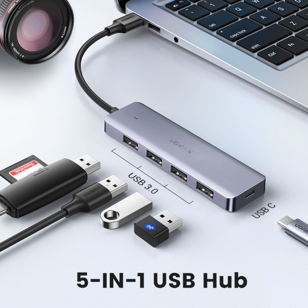 HUB USB-A / 4 USB-A 3.0 +(POWERPORT) ALUMINIOUGREEN CM219 | smartstore