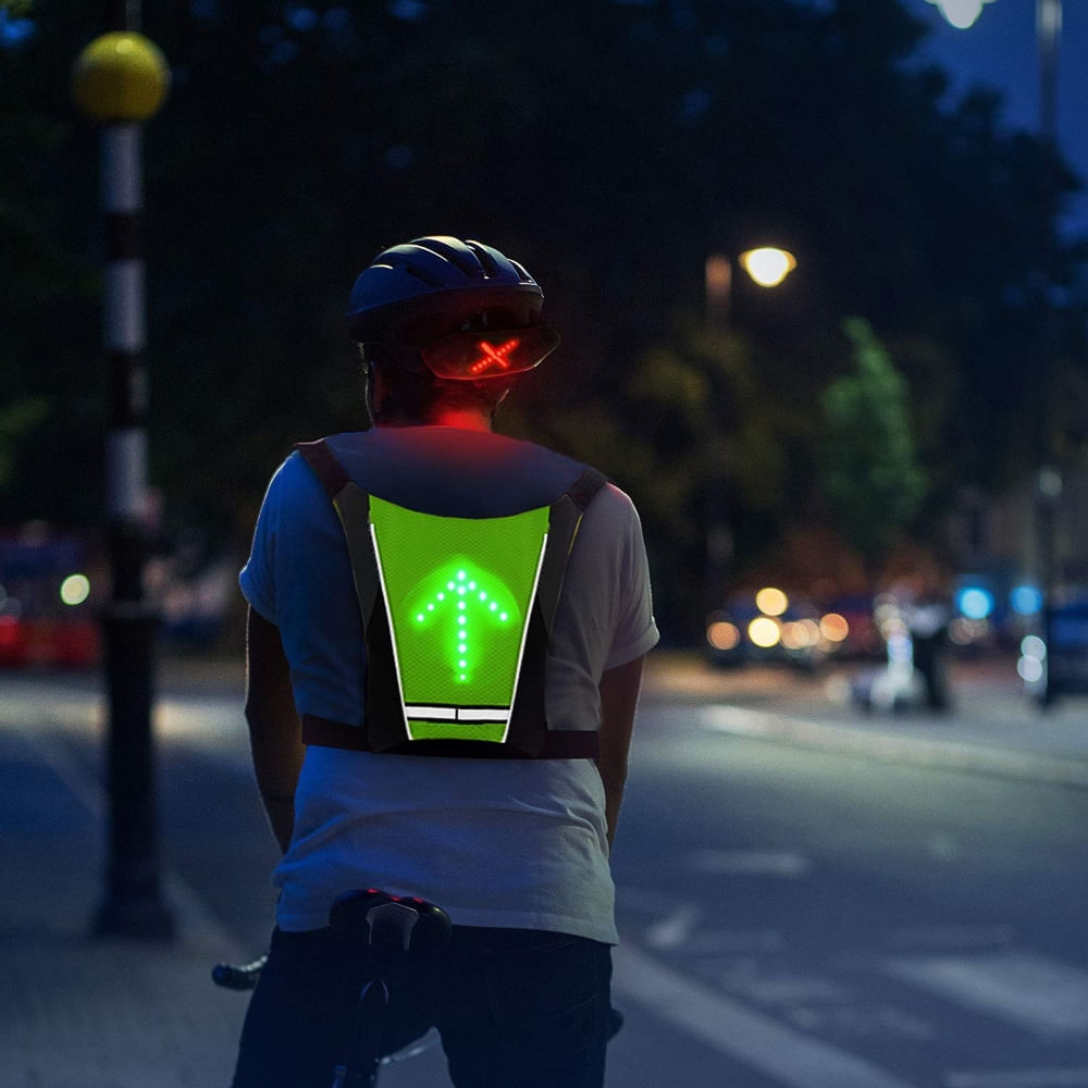 CHALECO REFLECTANTE CON SENALIZADOR LUZ LED| smart store